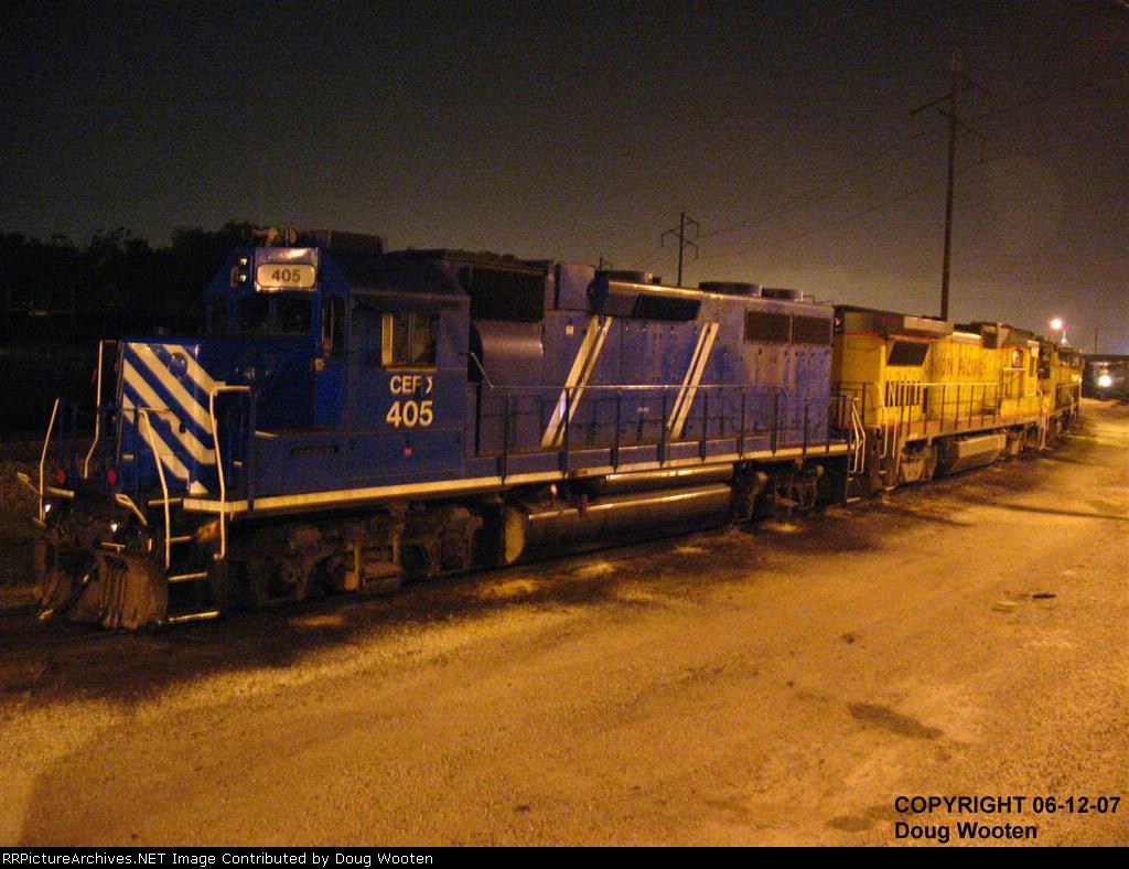 CEFX unit waits at UP's Strang Yd.